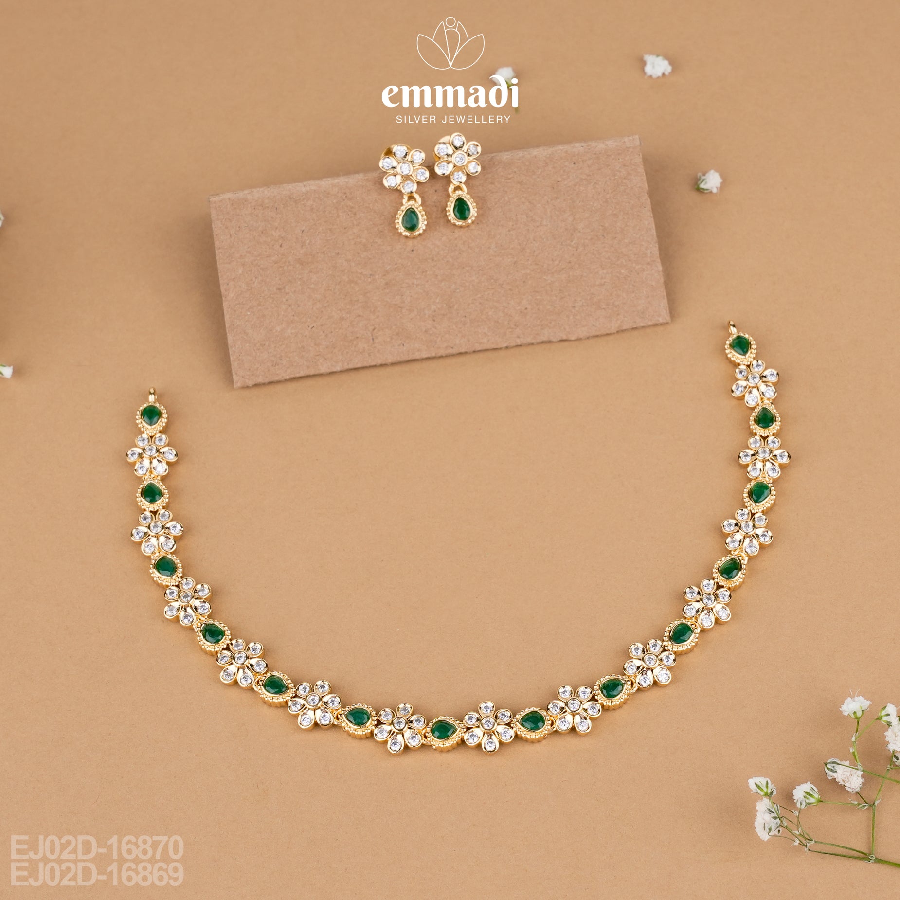 Earrings - Gold Plated Stone @ – Emmadi Silver Jewellery