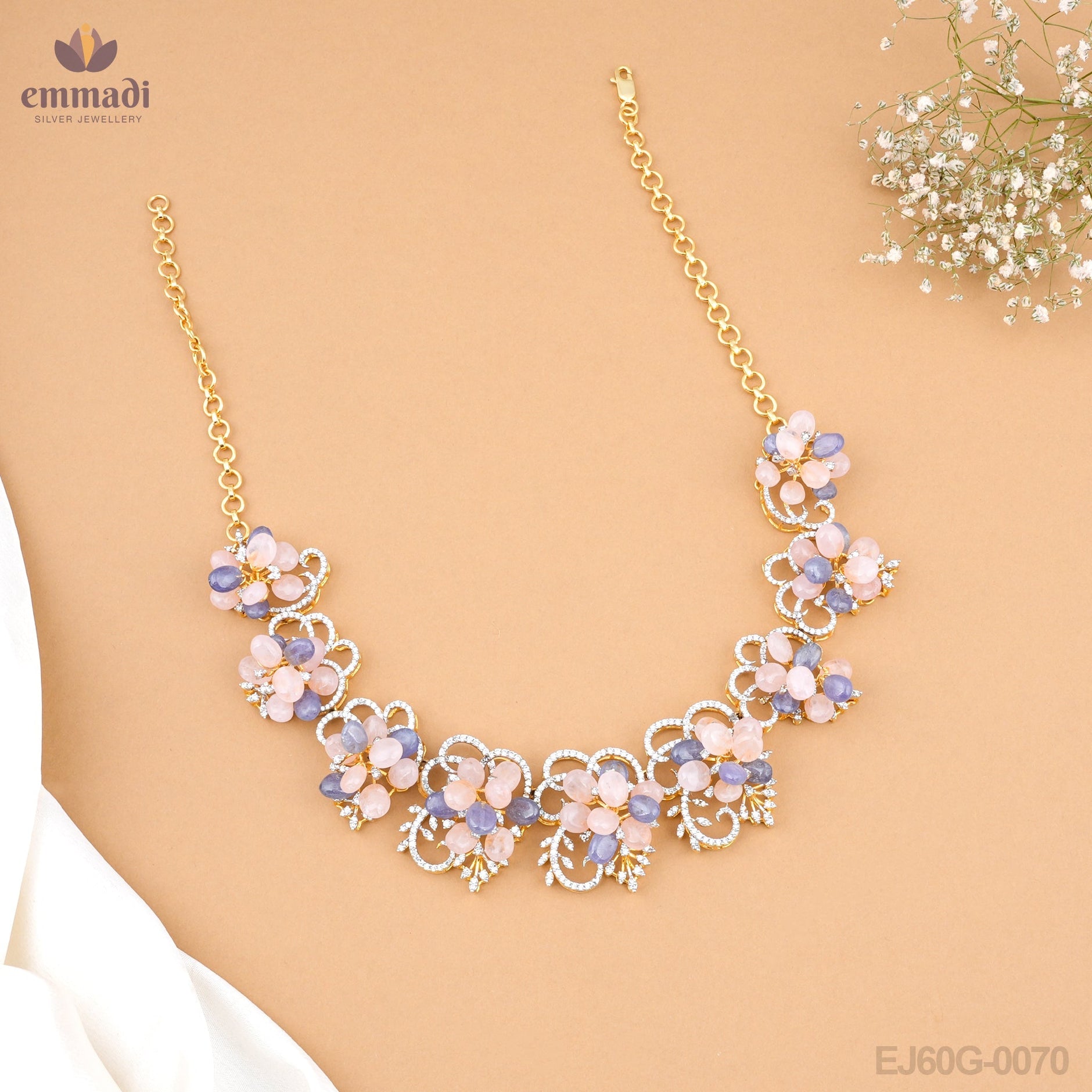 Necklace - Gemstone With Set @ – Emmadi Silver Jewellery
