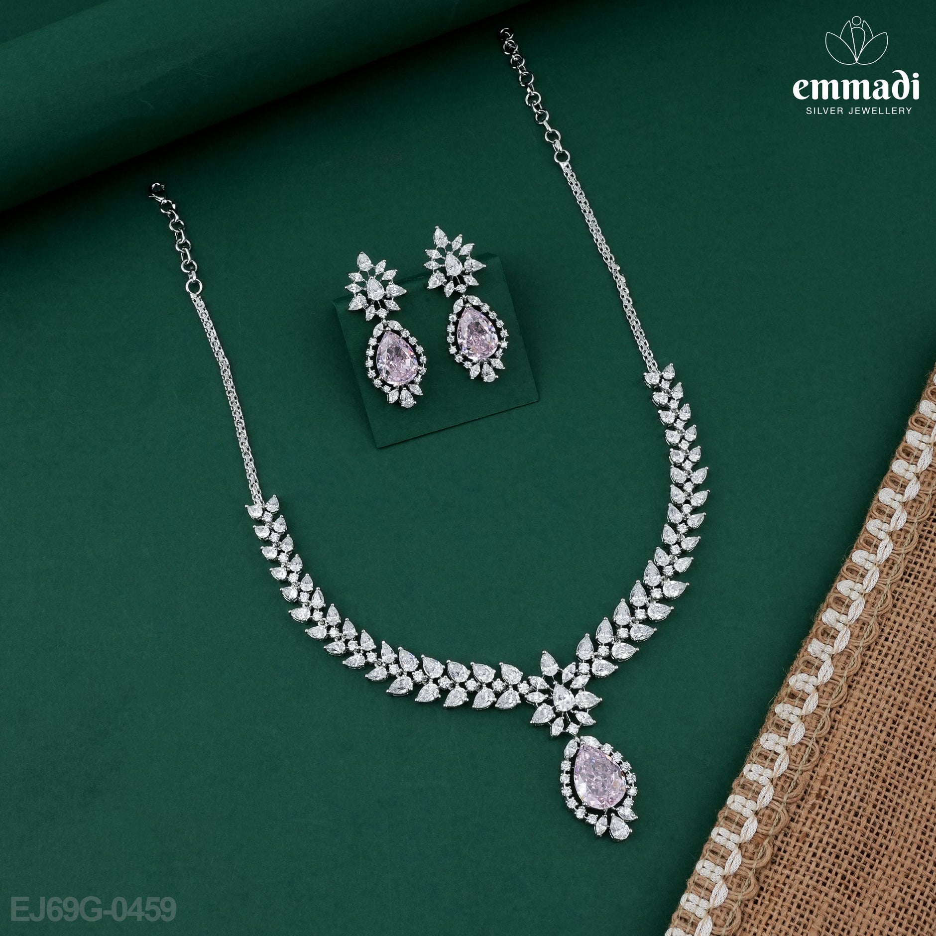 Necklace - Premium Zirconia Studded – Emmadi Silver Jewellery